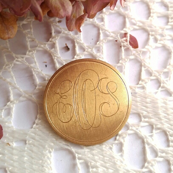 Vintage | Jewelry | Vintage Monogram Brooch Eqs Gold Filled | Poshmark
